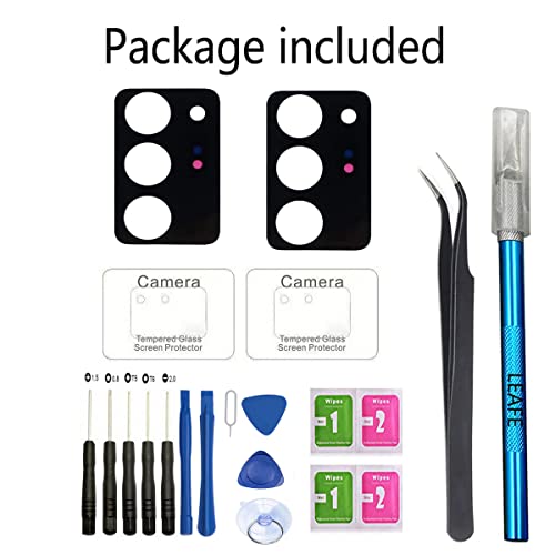 LEAFE 2 Pieces OEM Note 20 Ultra Camera Glass Replacement for Samsung Galaxy Note 20 Ultra 5G (All Carriers) Rear Camera Glass Lens Replacement with Adhesive Pre-Installed and Repair Tools