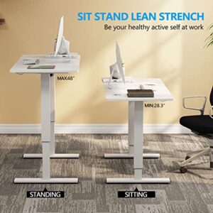 soges Electric Standing Desk Height Adjustable Computer Desk Sit Stand Desk Home Office Desks White Standing Desk, 55 Inch Large Standing Desk, White