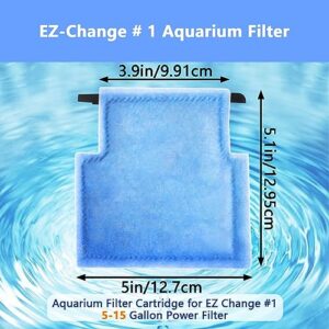 Yonice Aquarium Filter Cartridge,Compatible for AquaTech 5-15 Power Filters,Replacement for AquaTech EZ-Change # 1 (12 Pcs)