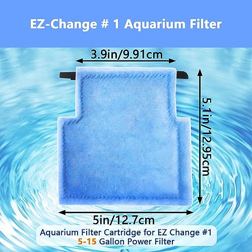 Yonice Aquarium Filter Cartridge,Compatible for AquaTech 5-15 Power Filters,Replacement for AquaTech EZ-Change # 1 (12 Pcs)