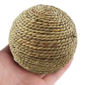 6cm/2.36" ​Rabbit Chewing Natural Grass Ball Toy Rolling Ball Chew Toy for Rabbits Guinea Pigs Chinchilla Bunny Teeth Cleaning Pet Cage Entertainment Molar Tool