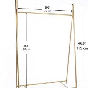 British Style Sturdy Clothes Rack Garment Rack Metal Clothes Rack,Industrial Clothing Rack,Heavy Duty Clothes Rack,Portable Clothing Rack Hanging Clothes Rack for Small Spaces and Rooms Gold,Black,White (Gold)