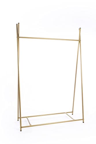 British Style Sturdy Clothes Rack Garment Rack Metal Clothes Rack,Industrial Clothing Rack,Heavy Duty Clothes Rack,Portable Clothing Rack Hanging Clothes Rack for Small Spaces and Rooms Gold,Black,White (Gold)