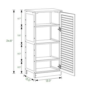 MoNiBloom 4 Tier Storage Cabinet Free Standing with Shutter Door, Bamboo Shoes Organizer Rack for 6-10 Pairs Bedroom Entryway Hallway, Natural