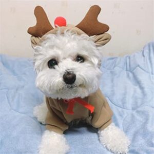 Dog Hoodie, Cute Dogs Hooded Sweatshirt, Warm Costume for Small Medium Large Dog cat (Reindeer, Medium)