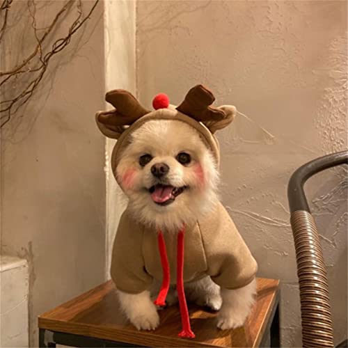 Dog Hoodie, Cute Dogs Hooded Sweatshirt, Warm Costume for Small Medium Large Dog cat (Reindeer, Medium)