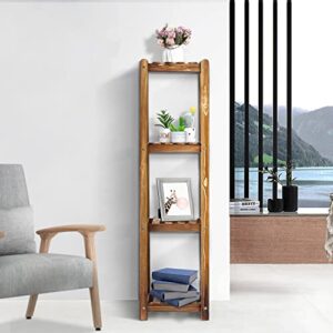 MoNiBloom Wood Plant Stand Indoor, 4 Tier Tall Plant Shelf Pot Flower Stands Display Rack Holder Outdoor, Planter Stands Shelves for Corner Living Room Balcony