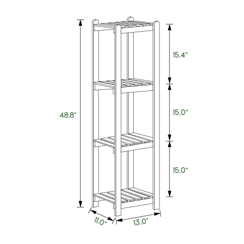 MoNiBloom Wood Plant Stand Indoor, 4 Tier Tall Plant Shelf Pot Flower Stands Display Rack Holder Outdoor, Planter Stands Shelves for Corner Living Room Balcony