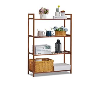 monibloom shoe rack organizer for entryway, bamboo 4-tier adjustable boots shoe shelf organizer with handles for hallway bedroom living room, brown