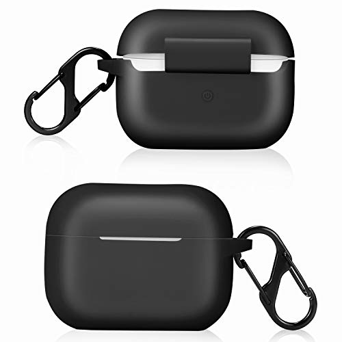 HALSHI Compatible for Airpods 3 Silicone Case Cover with Keychain, Protective Case Skin for Women Wireless Charging Case Replacement for Apple Airpod 3rd Generation 2021(Black)