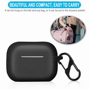 HALSHI Compatible for Airpods 3 Silicone Case Cover with Keychain, Protective Case Skin for Women Wireless Charging Case Replacement for Apple Airpod 3rd Generation 2021(Black)