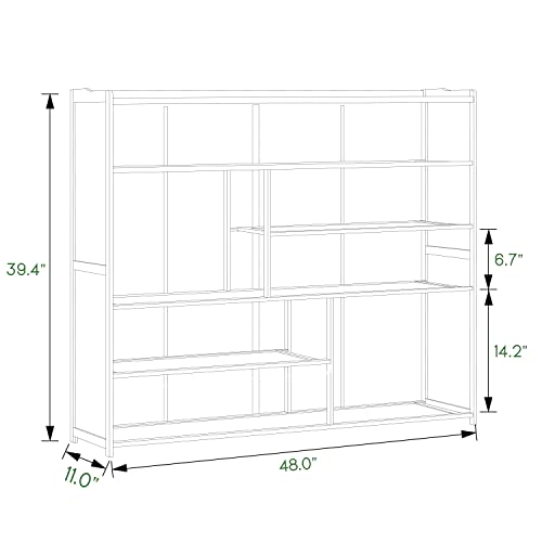 MoNiBloom Bamboo Shoe Storage Cabinet, Free Standing 6 Tier Shoe Rack Organizer Shelf with Boots Compartment for 26-30 Pairs Entryway Hallway Bedroom, Brown