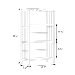 MoNiBloom 3-Tier Bookshelf Bookcase Multifunction Free-Standing Storage Shelf Plant Flower Stand for Living Room Bathroom Kitchen Home, Natural