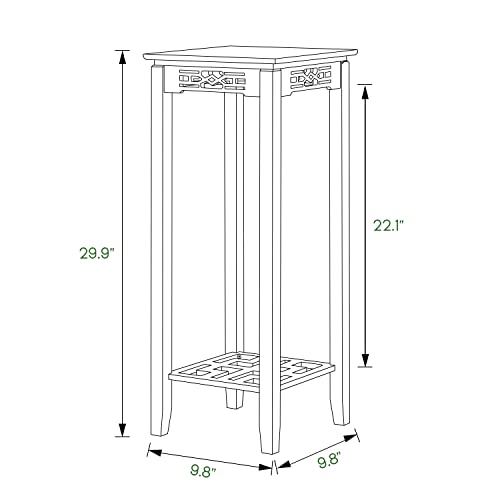 MoNiBloom Bamboo Hollow Carved Flower Pot Stand Plant Pot Rack with Indoor Outdoor Planter Holders for Patio Garden Balcony Yard, Brown