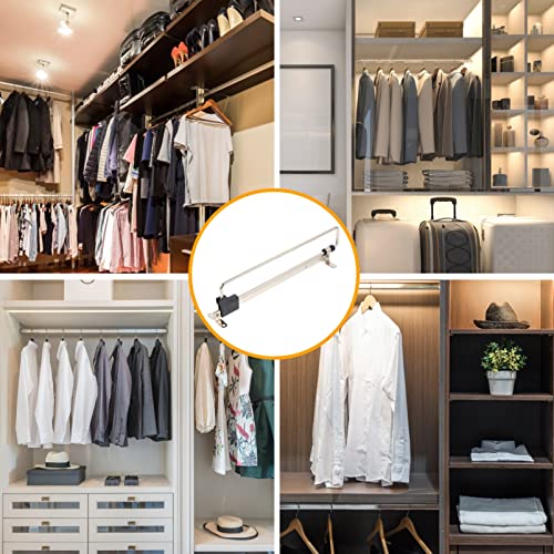 ULTECHNOVO Wall Mounted Coat Rack Retractable Closet Out Rod: Heavy Duty Wardrobe Clothes Hanger Rail Towel Pipe Clothes Rack for Closet Organizer Wall Mounted Shelves