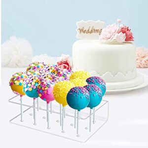 HiYZ Lollipop Holder Stand Acrylic Cake Pop Display, 15 Hole Clear Cake Pop Stand Display Lollipop Stand Holder Display for Weddings Baby Showers Birthday Party Halloween Christmas Candy Decorative