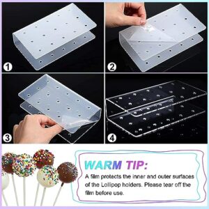 HiYZ Lollipop Holder Stand Acrylic Cake Pop Display, 15 Hole Clear Cake Pop Stand Display Lollipop Stand Holder Display for Weddings Baby Showers Birthday Party Halloween Christmas Candy Decorative