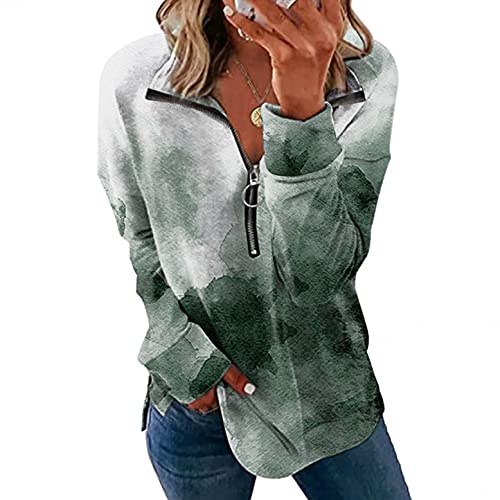 Jackets for Women,Women’s Casual Long Sleeve Lapel Zipper Sweatshirt Drawstring Loose Pullover Tops