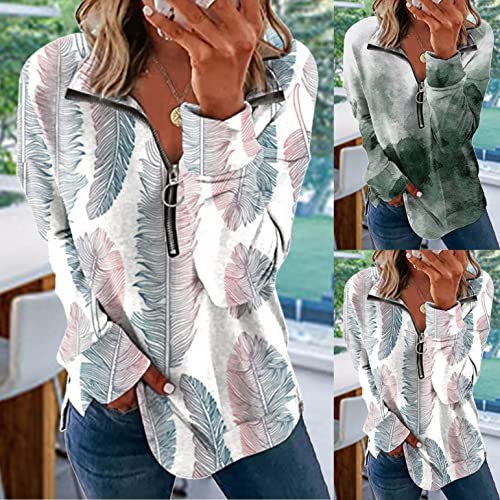 Jackets for Women,Women’s Casual Long Sleeve Lapel Zipper Sweatshirt Drawstring Loose Pullover Tops