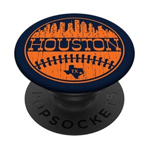 vintage houston city skyline baseball retro tx fan home popsockets swappable popgrip