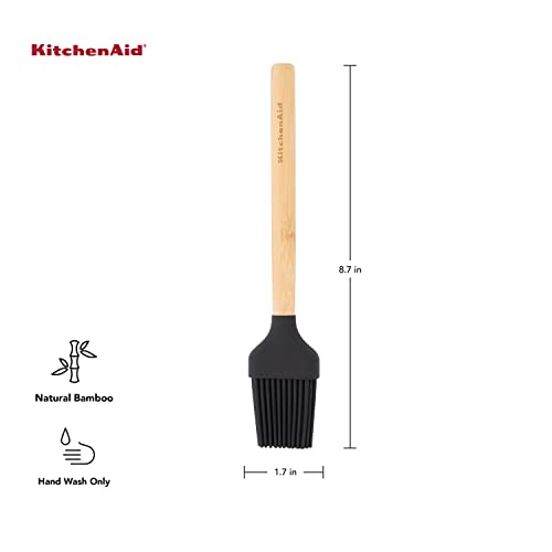 KitchenAid Bamboo Pastry Brush, 8.7-Inch, Black