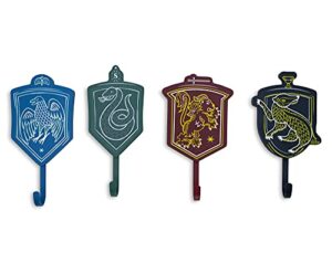 harry potter hogwarts houses wall hooks storage rack | set of 4