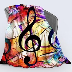 wucidici music note colorful throw blanket lightweight soft cozy musical notes blanket for couch sofa bed 50"x 60"