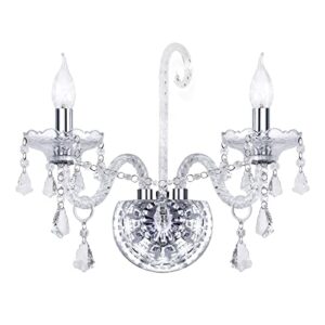 crystop vintage crystal wall sconce lighting for bedroom bedside, elegant 2 lights crystal wall light european style decorative, luxury sconces wall lamp for bathroom, entryway sconce light