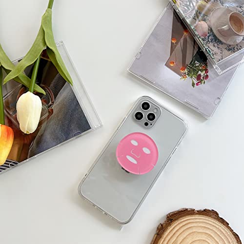 ONLYOU Phone Grip Holder Hand Korean Cute Griptok Face Pack Face Mask Smartphone Ring Smartphone Holder Pink