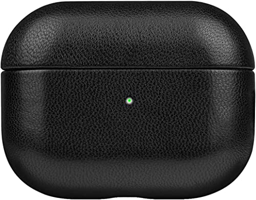 AirPods Pro Genuine Leather Case, Lopie Handmade Series AirPods Pro Cover Protective Skin, Portable Shockproof Shell Dust/Dirt Proof Case for Air Pods Pro (Not for AirPods Pro 2nd Gen) - Black