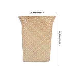 NUOBESTY Laundry Baskets Small Woven Basket Trash can Wastebasket Square Garbage Container bin for bathrooms Kitchen Home Offices Craft Laundry Utility Rooms garages Natural Waste Paper Basket