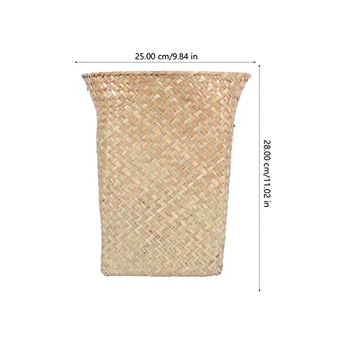 NUOBESTY Laundry Baskets Small Woven Basket Trash can Wastebasket Square Garbage Container bin for bathrooms Kitchen Home Offices Craft Laundry Utility Rooms garages Natural Waste Paper Basket