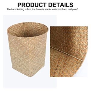 NUOBESTY Laundry Baskets Small Woven Basket Trash can Wastebasket Square Garbage Container bin for bathrooms Kitchen Home Offices Craft Laundry Utility Rooms garages Natural Waste Paper Basket