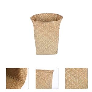 NUOBESTY Laundry Baskets Small Woven Basket Trash can Wastebasket Square Garbage Container bin for bathrooms Kitchen Home Offices Craft Laundry Utility Rooms garages Natural Waste Paper Basket