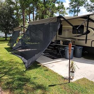 Gopper RV Awning Shade Screen with Zipper 9'x17'3", RV Awning Fabric Replacement Complete Kits for Trailer Camper, RV Awning 230GSM 8.2oz, 600D Durable Mesh Blocks 88% Sunlight, Improves Shade&Privacy