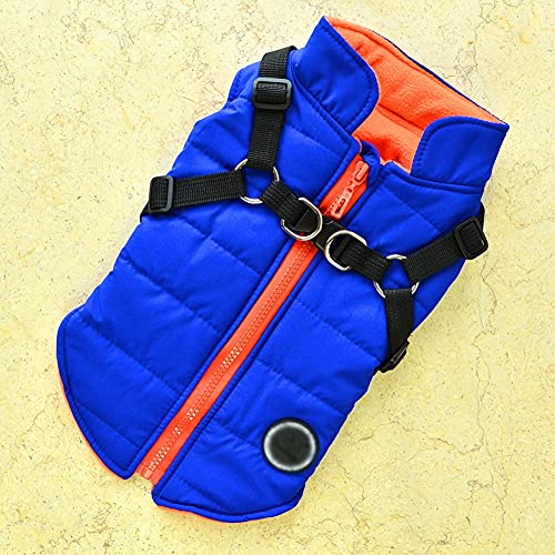 HOMU Dog Warm Vest Jacket Harness Pet Winter Clothes Jacket Coat Puppy 2 in 1 Outfit Cold Weather Coat Waterproof Dog Cotton Padded Clothes Apparel Dog Sweater Vest for Small Dogs and Medium Dogs