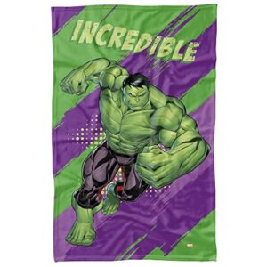 logovision marvel hulk blanket, 36"x58", incredible, fleece blanket