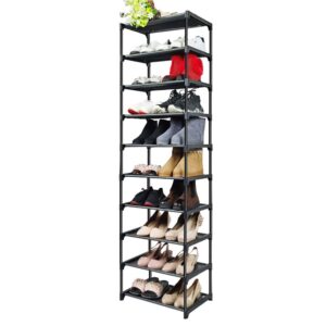 zqwsyu shoe rack 10 tier narrow shoe racks for closets durable enterway shoe rack organizer shoes rack shoe shelf tall shoe stand metal shoe rack stackable separable