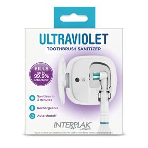 interplak by conair uv toothbrush sanitizer, kills 99.9% of bacteria on your toothbrush