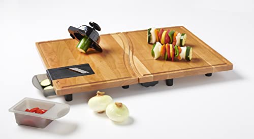 Anchor Hocking SwingBoard Cherry Wood Cutting Board, 6 Piece Set, Meal Prep Station