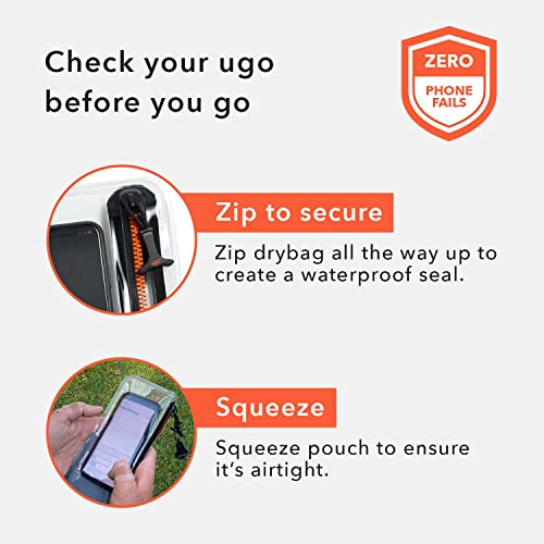 ugo wear Waterproof Phone Case - Universal Floating Dry Bag for Mobile Phones - Clear Protection Pouch - Touchscreen Compatible - Slim Signature Collection - Fits Most Phones Up to 6.8 Inches