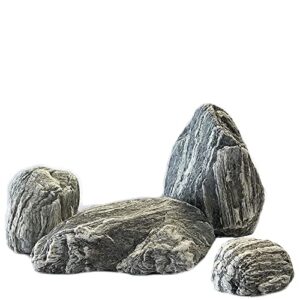 aquanatural 15lb silver alpine rock mountain stone for aquariums, aquascaping, terrariums and vivariums,silver, white, black