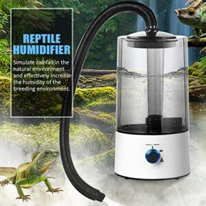 iayokocc Reptile Humidifier Reptile Fogger with Extension Hose, Automatic Terrarium Fogger for Lizard Tortoise Amphibians (Clear US Plug)