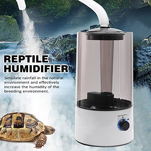 iayokocc Reptile Humidifier Reptile Fogger with Extension Hose, Automatic Terrarium Fogger for Lizard Tortoise Amphibians (Clear US Plug)