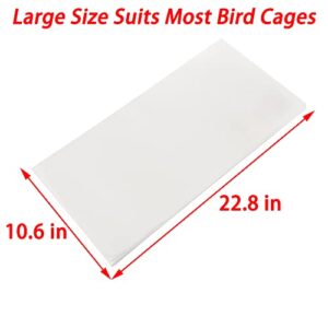 DQITJ 100 Pcs Large Size Bird Cage Liner Papers, Non-Woven Bird Cage Liners, Precut Absorbent Pet Cages Cushion (22.8 inch x 10.6 inch)