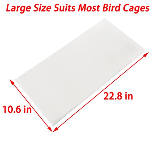 DQITJ 100 Pcs Large Size Bird Cage Liner Papers, Non-Woven Bird Cage Liners, Precut Absorbent Pet Cages Cushion (22.8 inch x 10.6 inch)