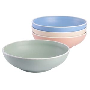 spice by tia mowry creamy tahini stoneware pasta bowl set, assorted, 4-piece