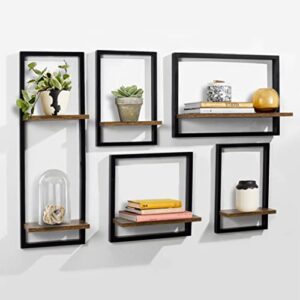 ZGZD Decorative Floating Shelves Wall Mounted Cube Storage Shelf for Home Decor, Set of 2, 4” Deep