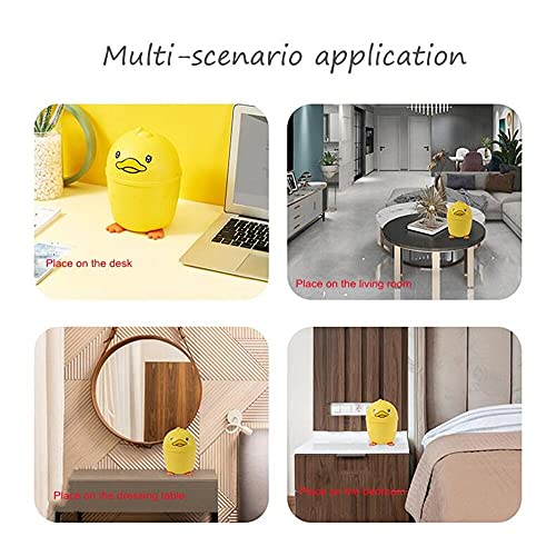 ESD HSDMYSH Countertop Trash Can Cute Yellow Duck Desktop Trash Can TabletopTrash Can Mini Garbage cans for Bedroom Living Room Bathroom Small Wastebasket with Lid