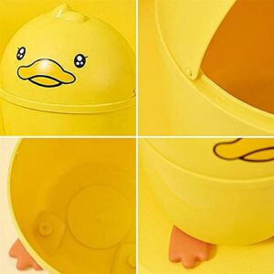 ESD HSDMYSH Countertop Trash Can Cute Yellow Duck Desktop Trash Can TabletopTrash Can Mini Garbage cans for Bedroom Living Room Bathroom Small Wastebasket with Lid